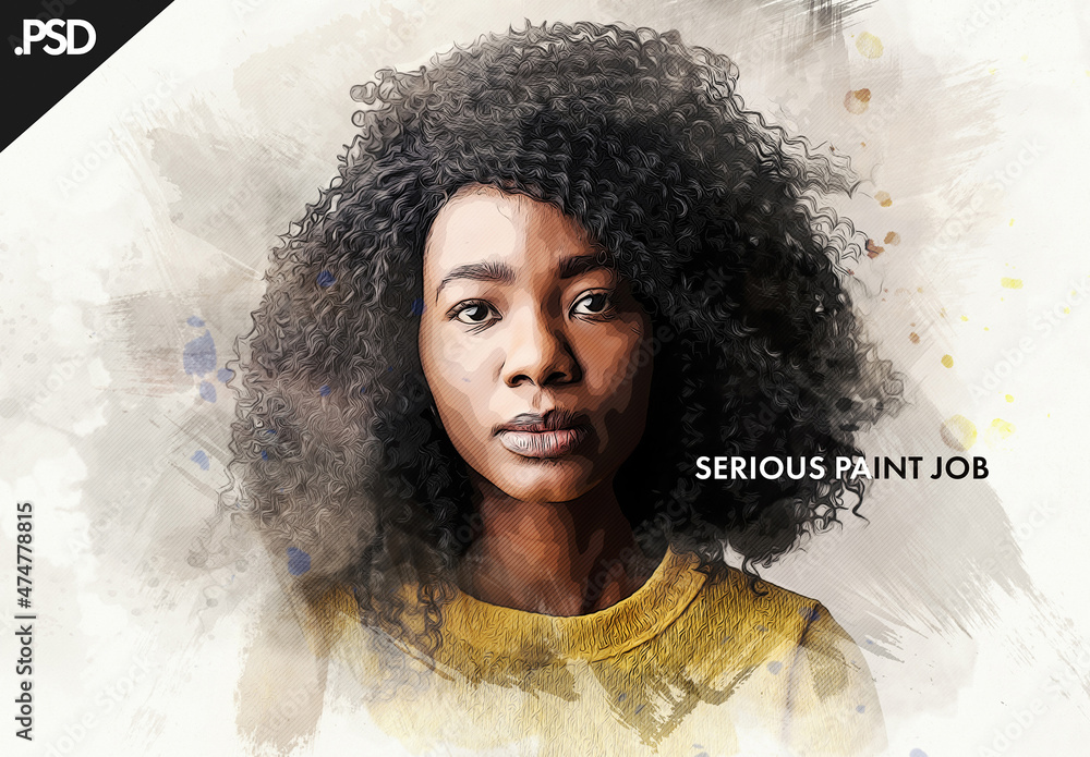 Paint Portrait Effect Stock Template | Adobe Stock