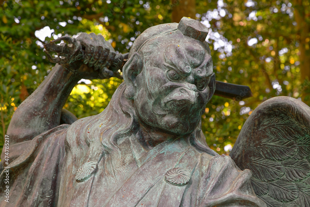 Tengu statue at Shinto Temple on Mount Takao, Japan Stock Photo | Adobe ...