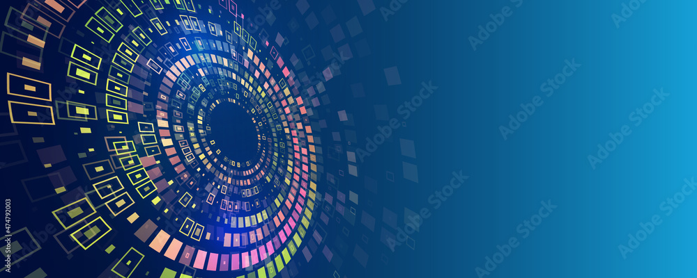 The visual concept of the array. Big data complex. Visualization of ...