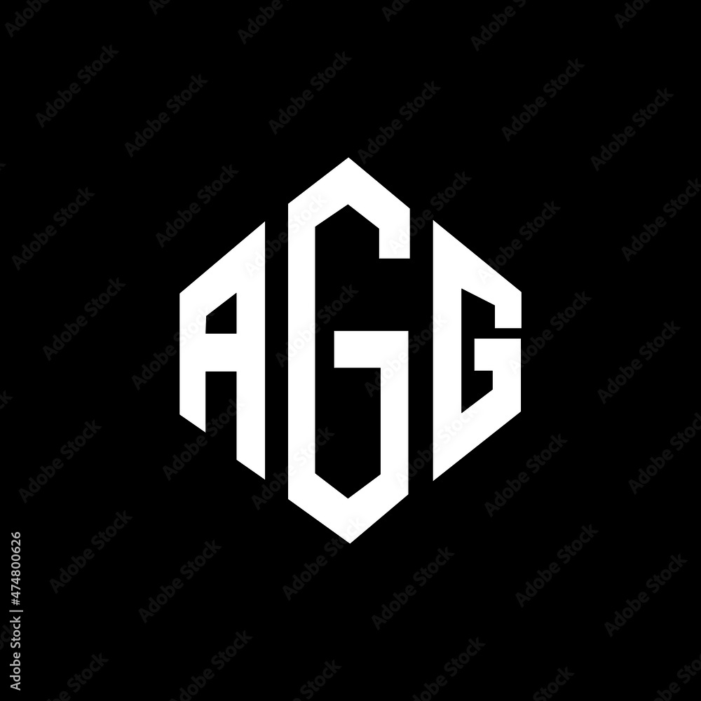 AGG letter logo design with polygon shape. AGG polygon and cube shape ...