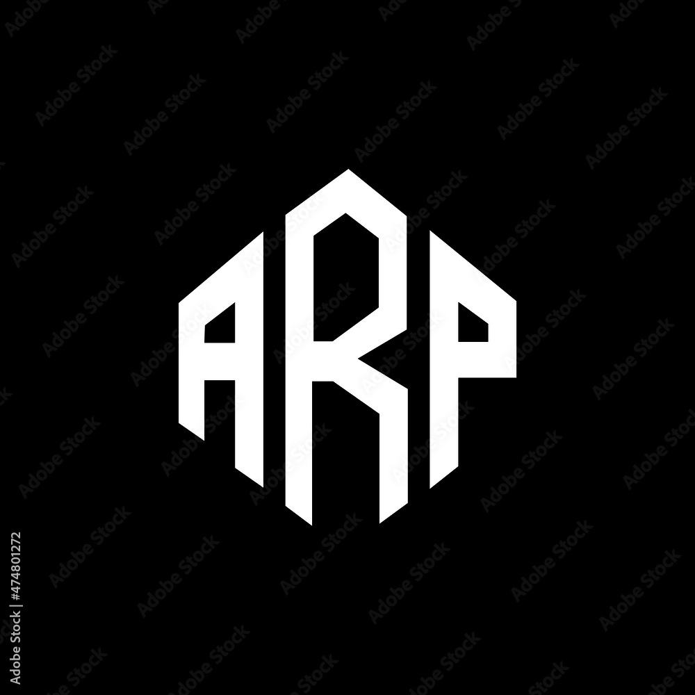 ARP letter logo design with polygon shape. ARP polygon and cube shape ...