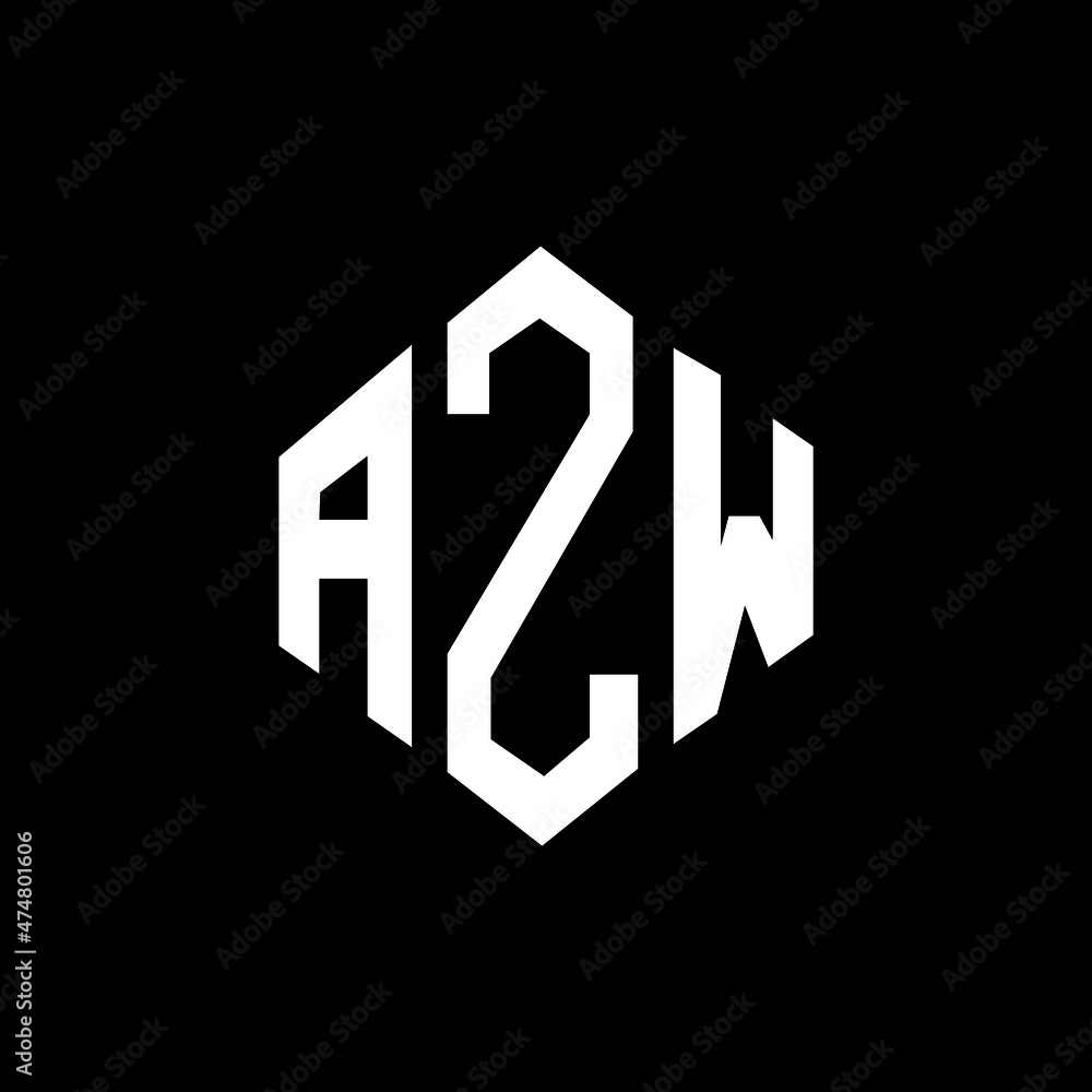 AZW letter logo design with polygon shape. AZW polygon and cube shape ...