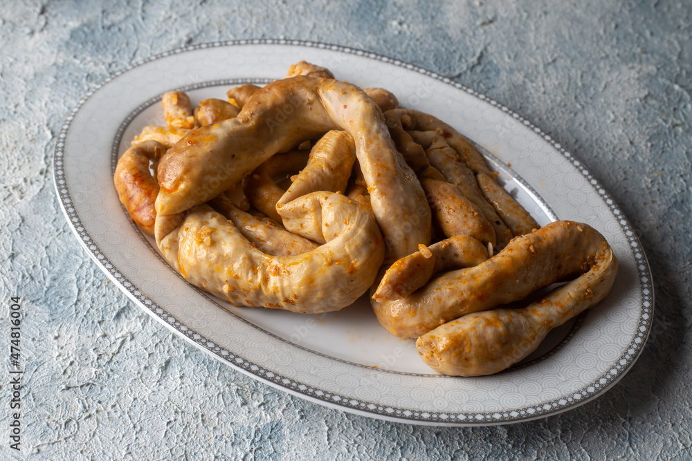 Turkish Traditional Food Rice Stuffed Intestines Tripe Mumbar - from ...