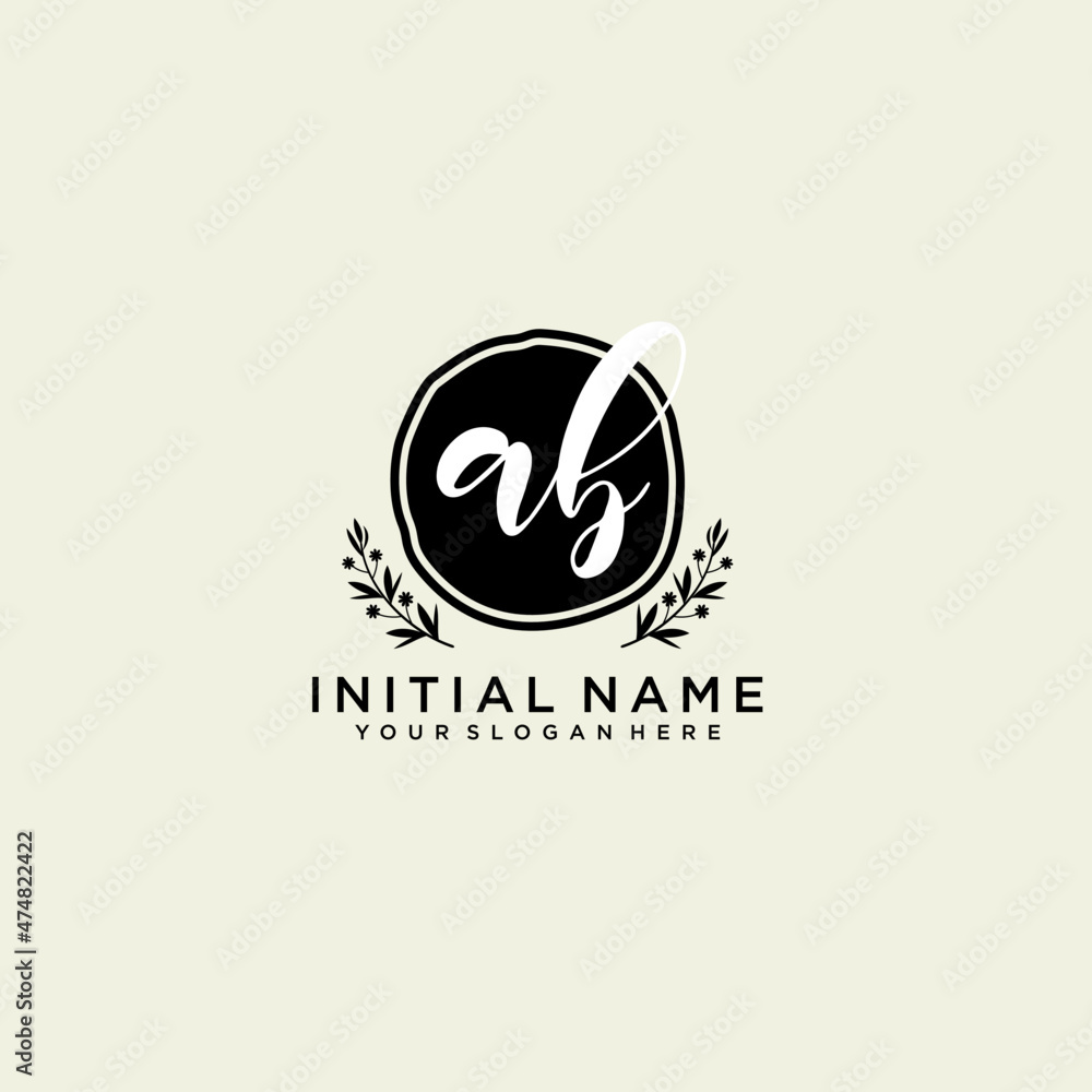 AB monogram logo template vector Stock Vector | Adobe Stock
