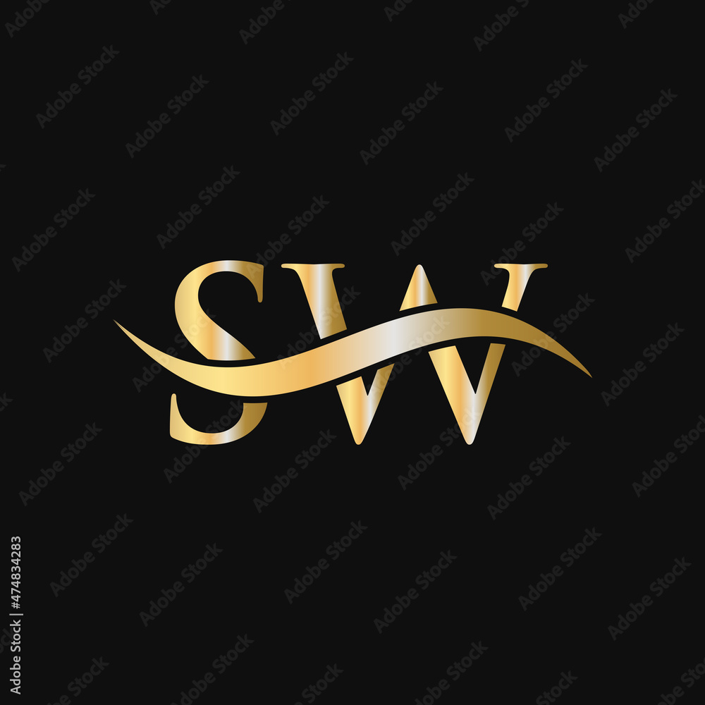 Letter SW Logo Design Template. SW, S W Letter Logo Modern, Flat ...