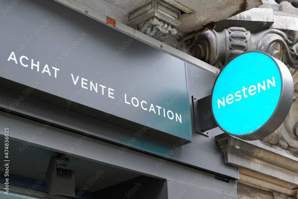 Nestenn sign brand and text logo facade of office real estate french ...