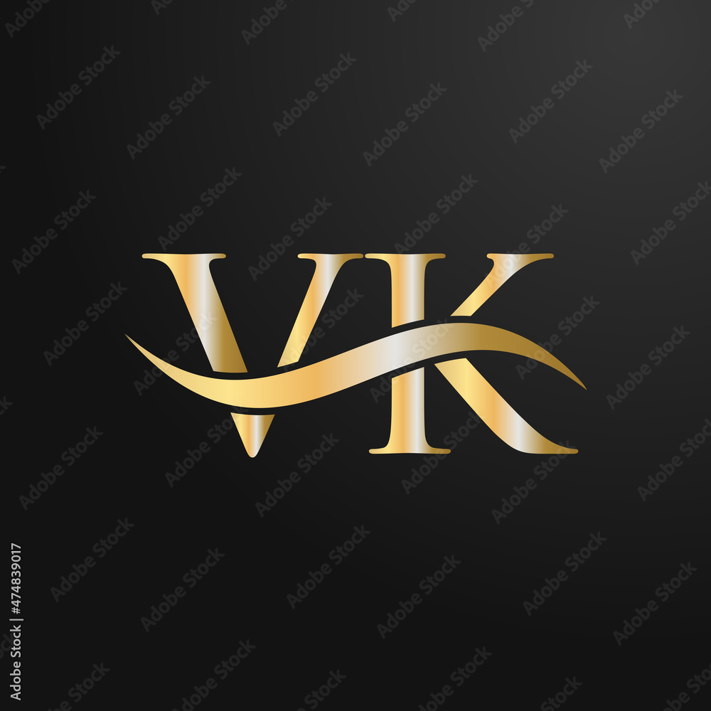 Letter VK Logo Design Template. VK, V K Letter Logo Modern, Flat ...