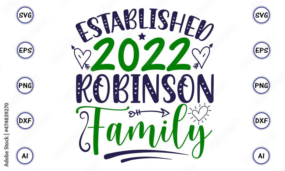 Established 2022 robinson family SVG, Monogram SVG Bundle, Monogram ...