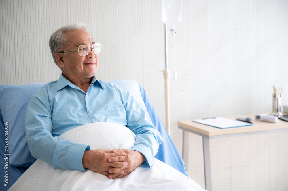 old senior patient man visit doctor at hospital to medical health care ...