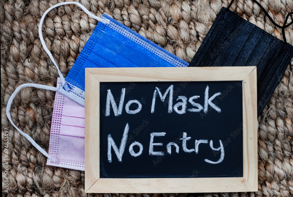 no mask no entry. life and festive season during Corona virus 2021 ...