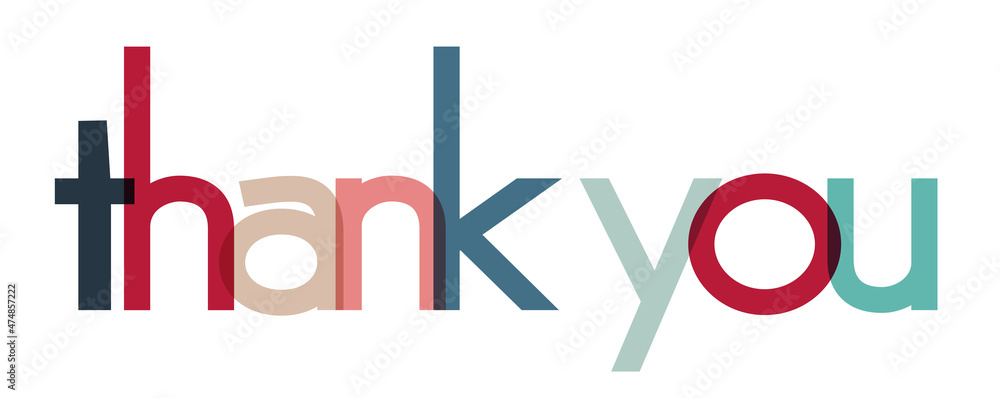 Colorful letters forming the word -thank you- Gratitude thanks and ...