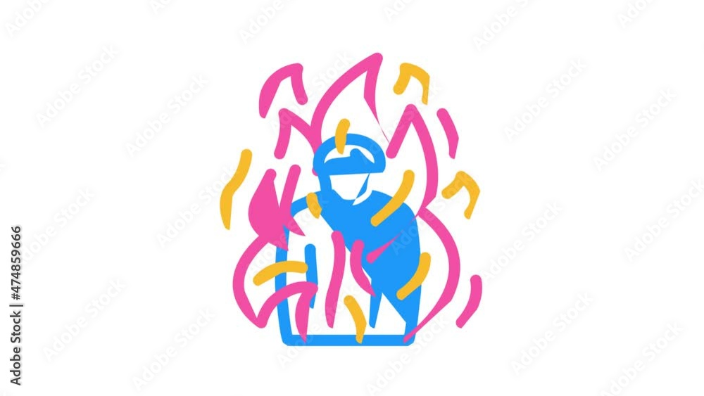 burning man event animated color icon burning man event sign. isolated ...