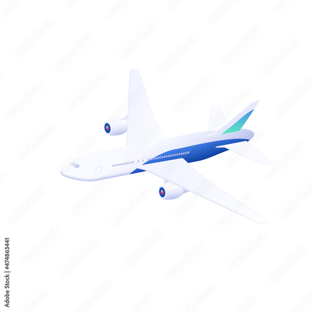 Plane icon illustration in isometric vector design. Futuristic aircraft ...
