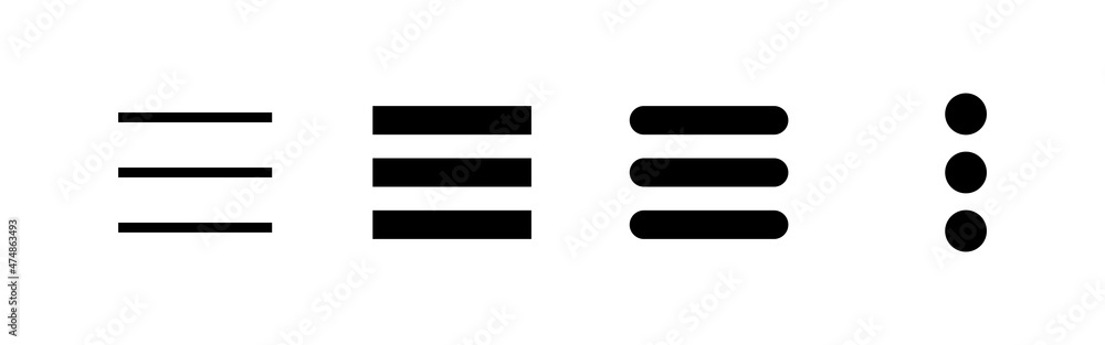 Menu Icons set. web menu sign and symbol. hamburger menu symbol Stock ...