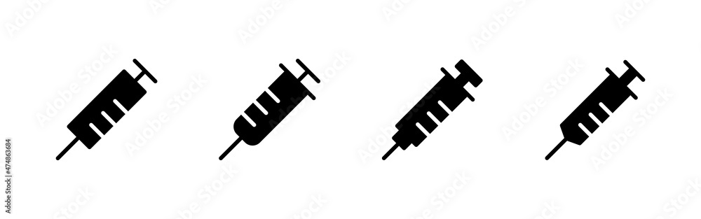 Syringe icons set. injection sign and symbol.vaccine icon Stock Vector ...