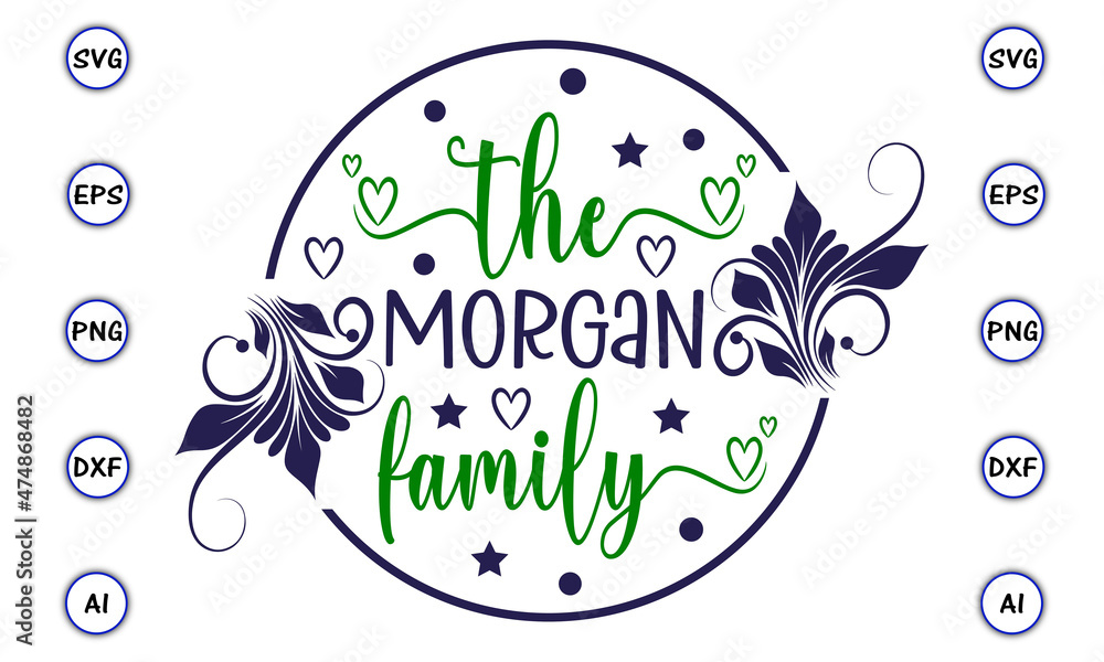 Vetor de The Morgan family SVG, Monogram SVG Bundle, Monogram ...