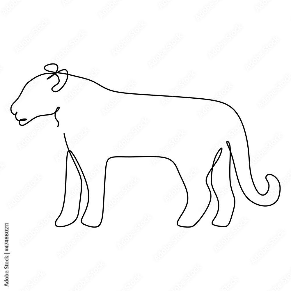 One continuous line drawing of female lion for company logo identity ...