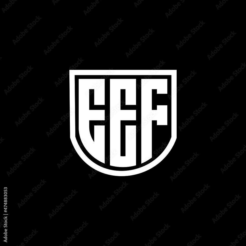 EEF letter logo design with black background in illustrator, vector ...
