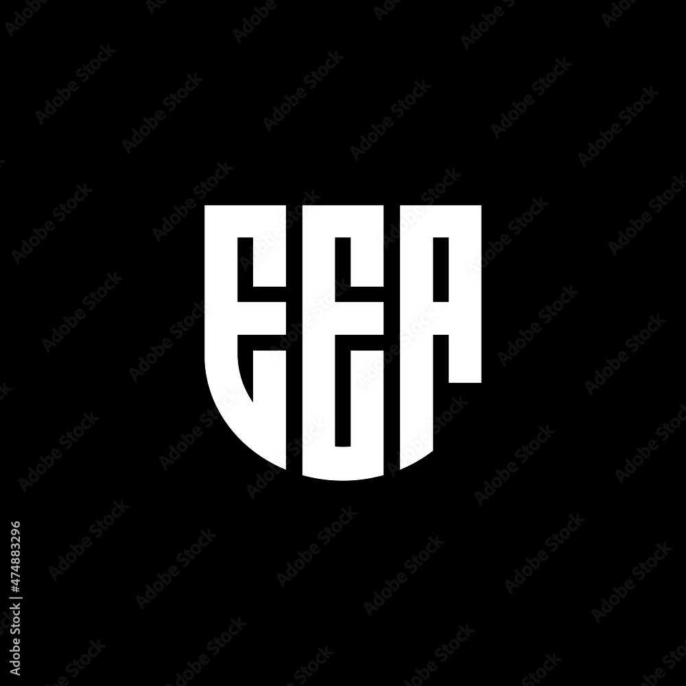 EEA letter logo design with black background in illustrator, vector ...