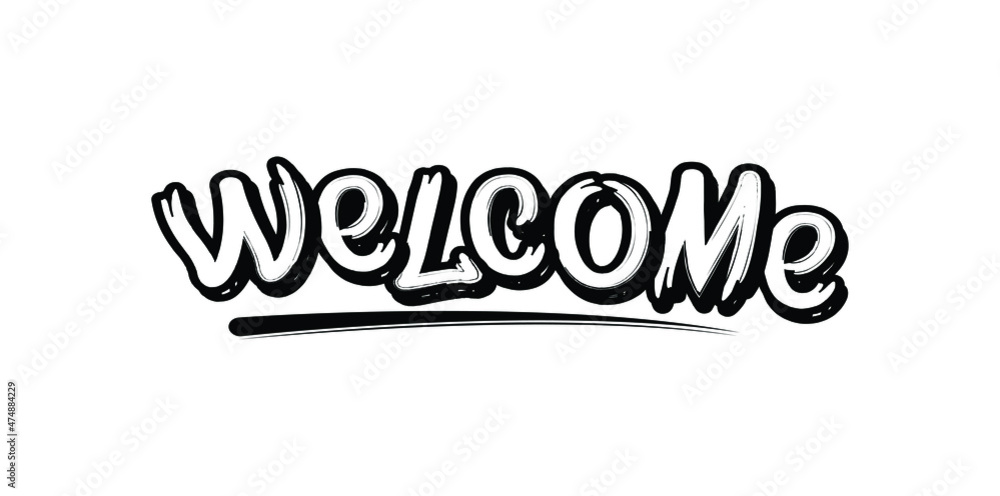 Welcome template design. Welcome logo design. Stock Vector | Adobe Stock