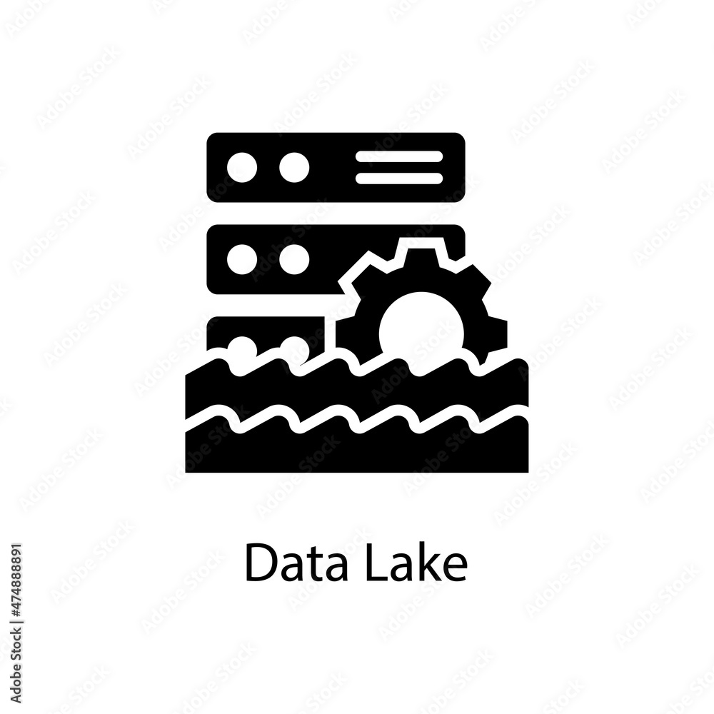 Data Lake vector Solid Icon Design illustration. Activities Symbol on ...