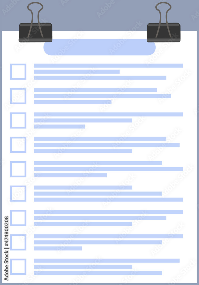 Checklist, daily plan flat vector illustration. To do list ...