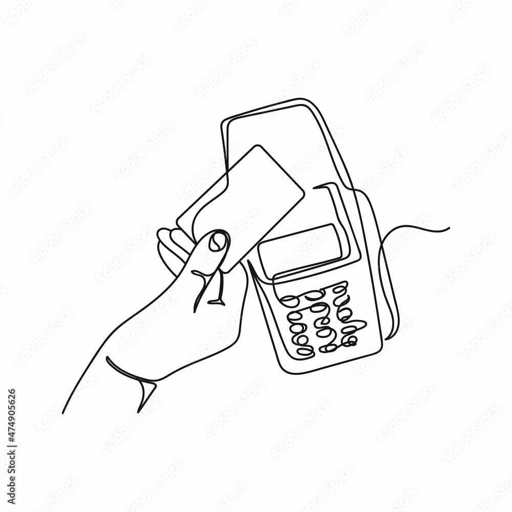 Vector abstract continuous one single simple line drawing icon of hand ...