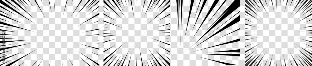 Manga motion radial lines. Anime action frame lines. Abstract explosive ...
