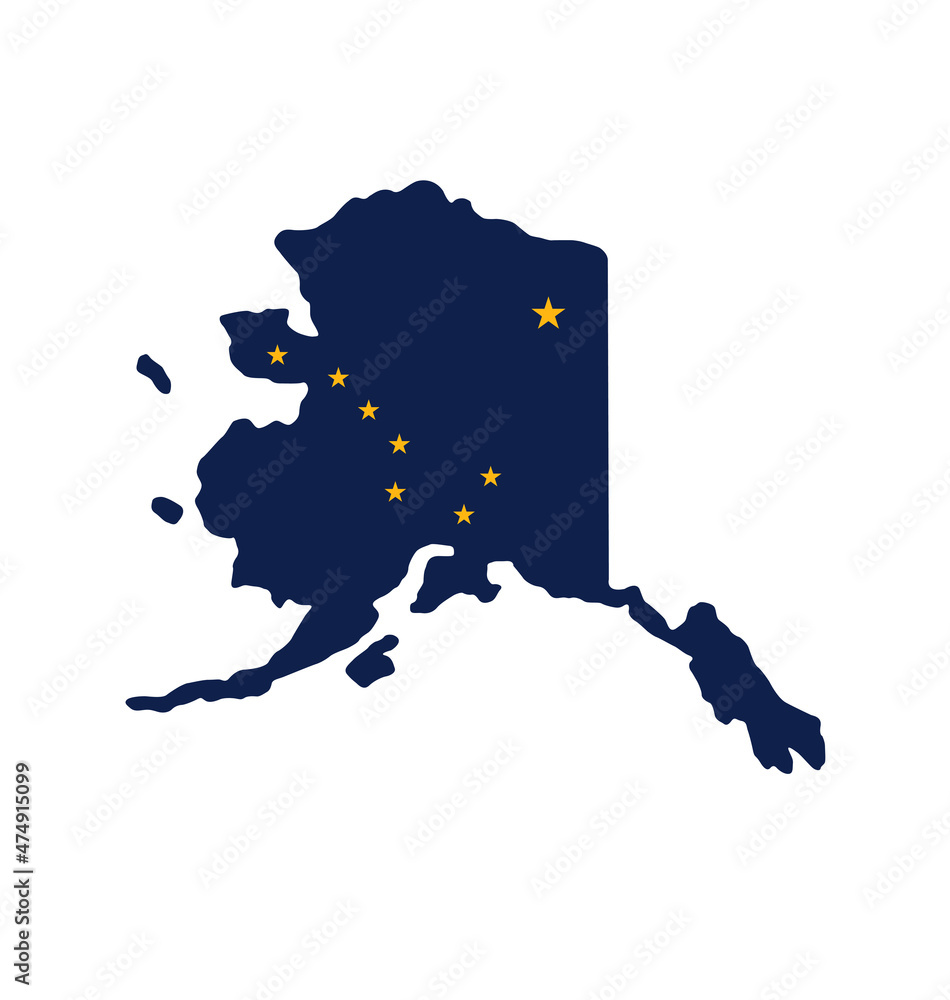 alaska ak state flag in map shape Stock Vector | Adobe Stock