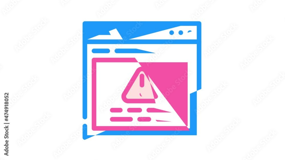 warning message animated color icon warning message sign. isolated on ...