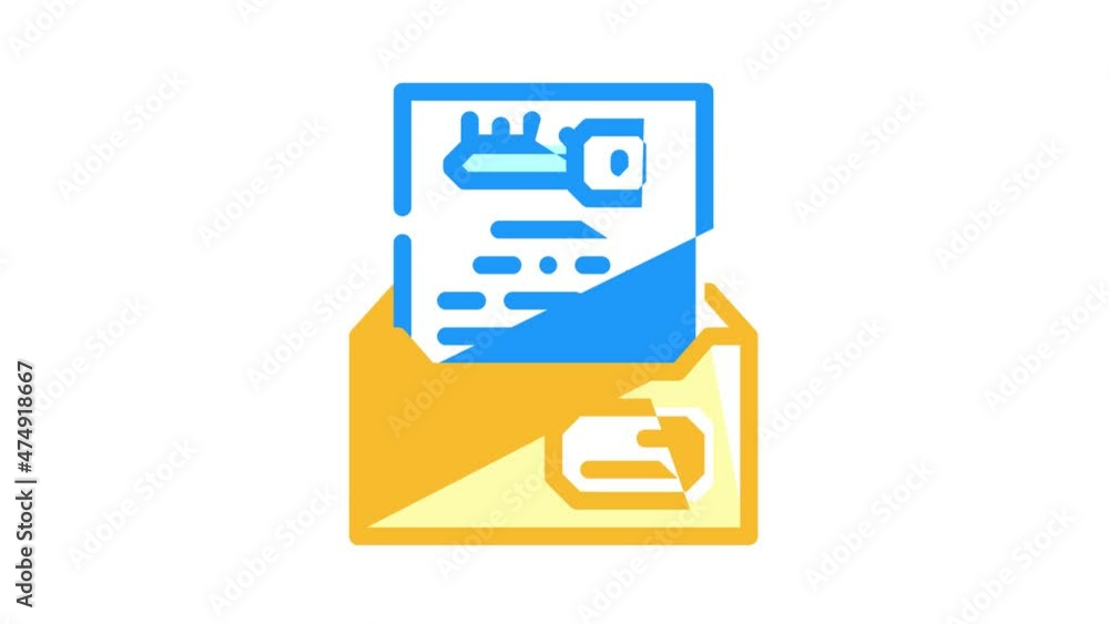 digital encryption key animated color icon digital encryption key sign ...