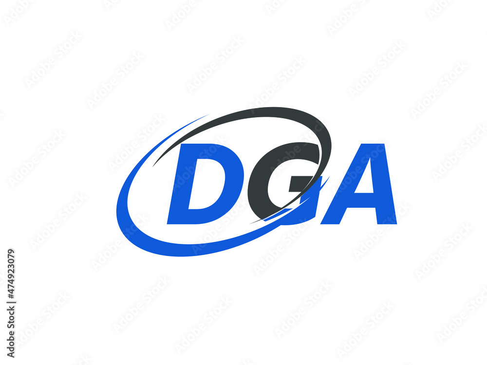 DGA letter creative modern elegant swoosh logo design Stock Vector ...