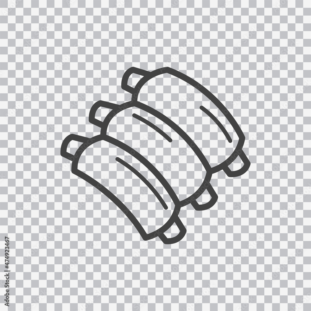 Ribs outline icon. Food meat. Vector isolated on transparent background ...