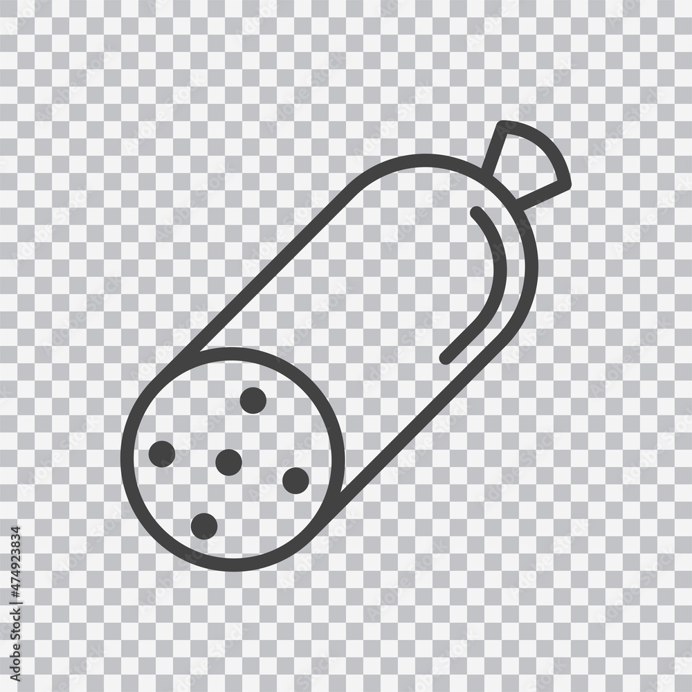 Salami outline icon. Vector isolated on transparent background. Stock Vector | Adobe Stock