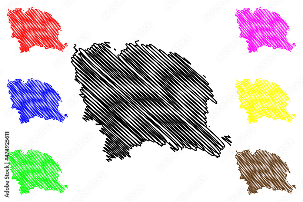 Kottayam district (Kerala State, Republic of India) map vector ...