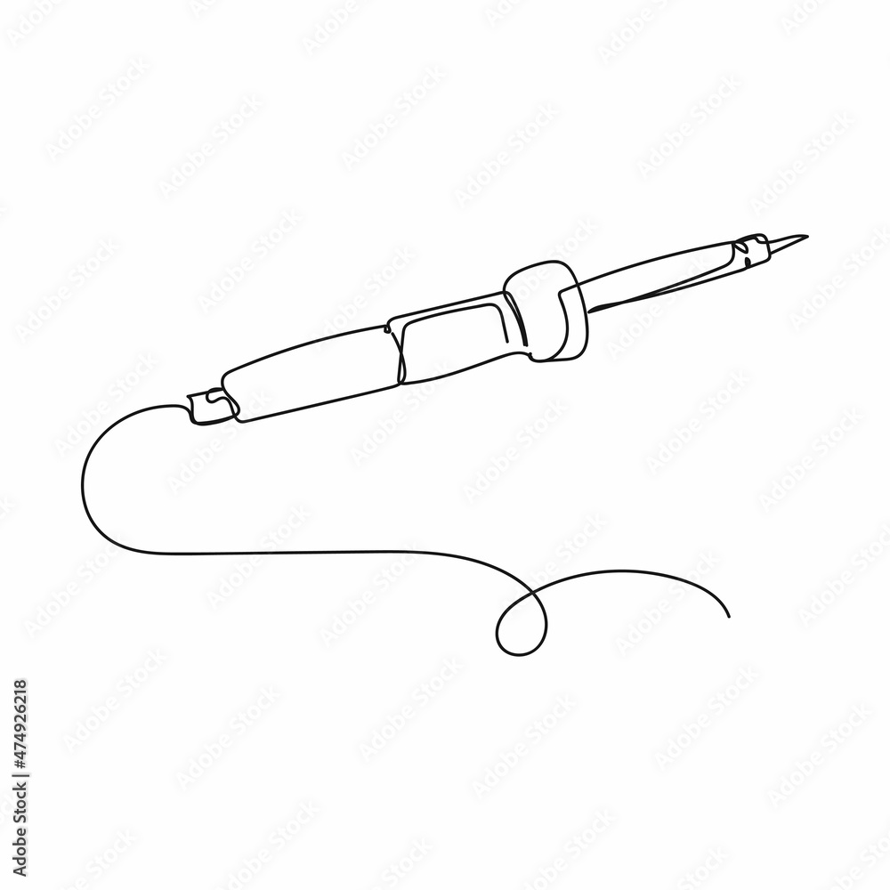 Vector abstract continuous one single simple line drawing icon of ...