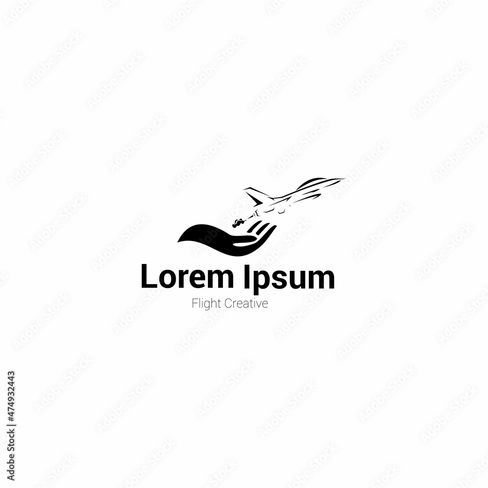 Stock Illustration of Airplane Hand Logo. Aviation logos. Aviation logo ...