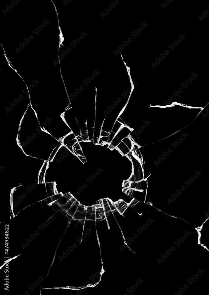 Broken glass texture. Isolated realistic cracked glass effect, concept element. Stock Photo ...