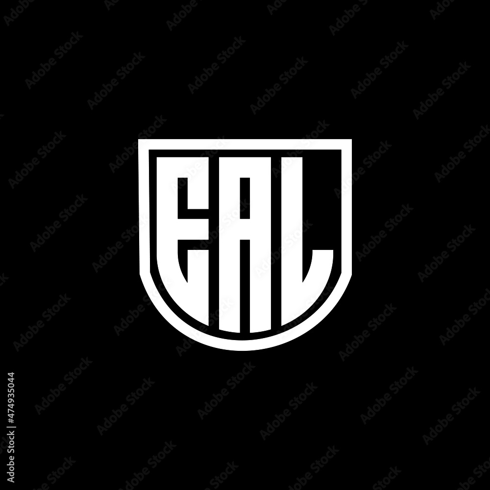 EAL letter logo design with black background in illustrator, vector ...