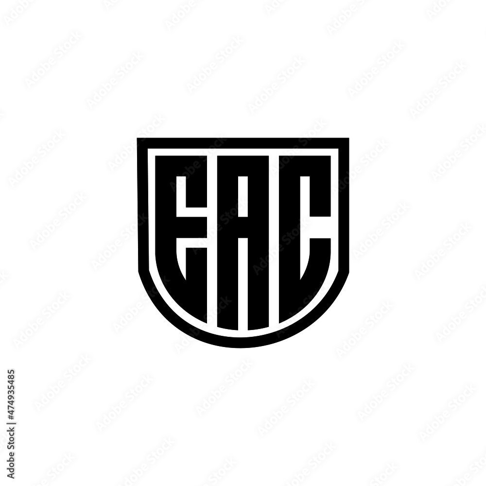 EAC letter logo design with white background in illustrator, vector ...
