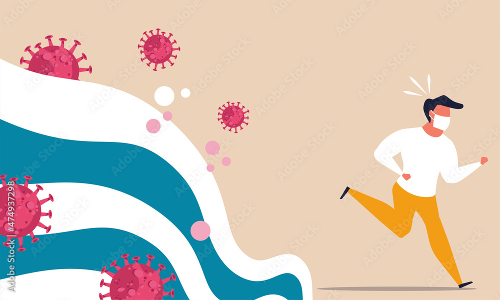 Corona wave pandemic crisis disaster. Future global epidemic virus ...