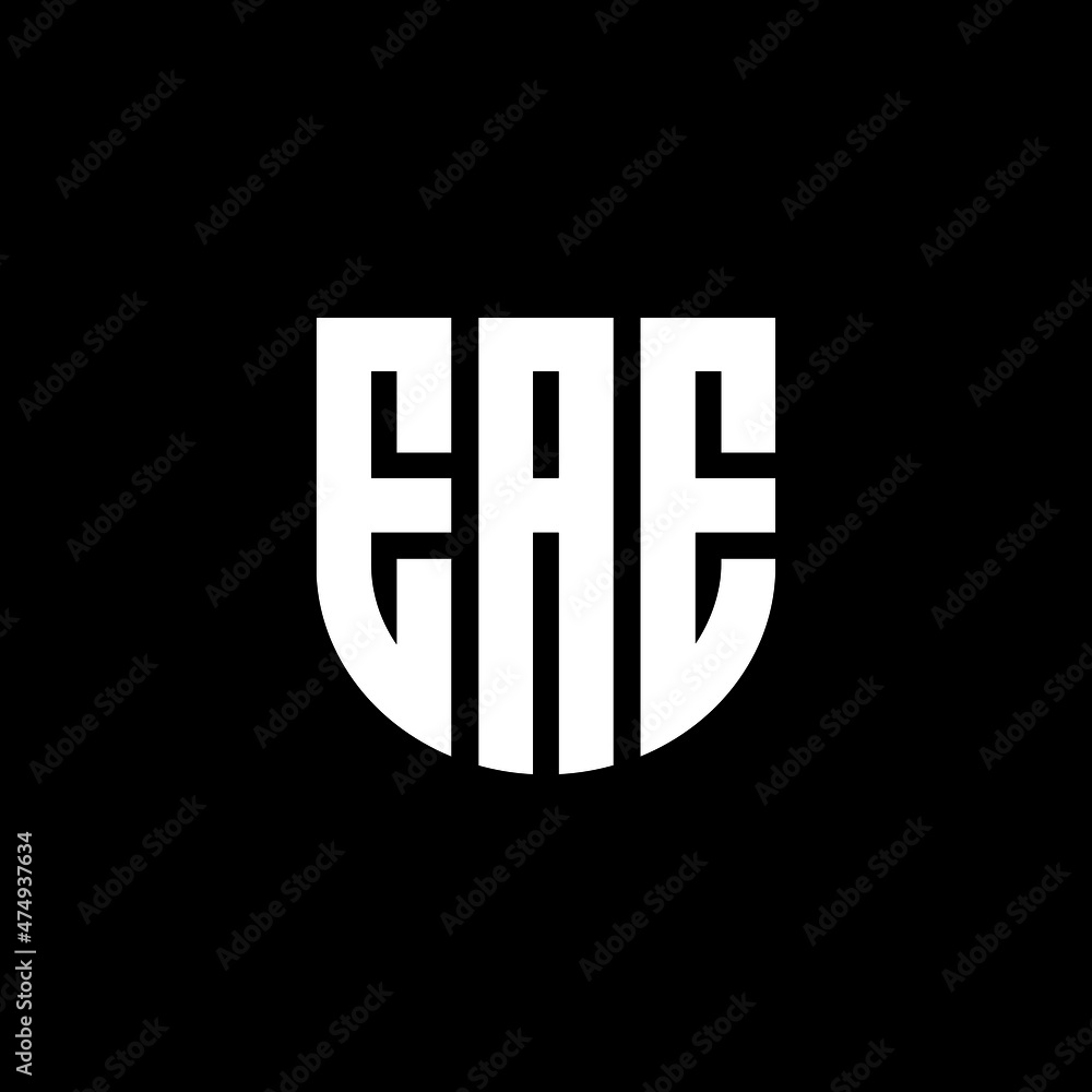 EAE letter logo design with black background in illustrator, vector ...