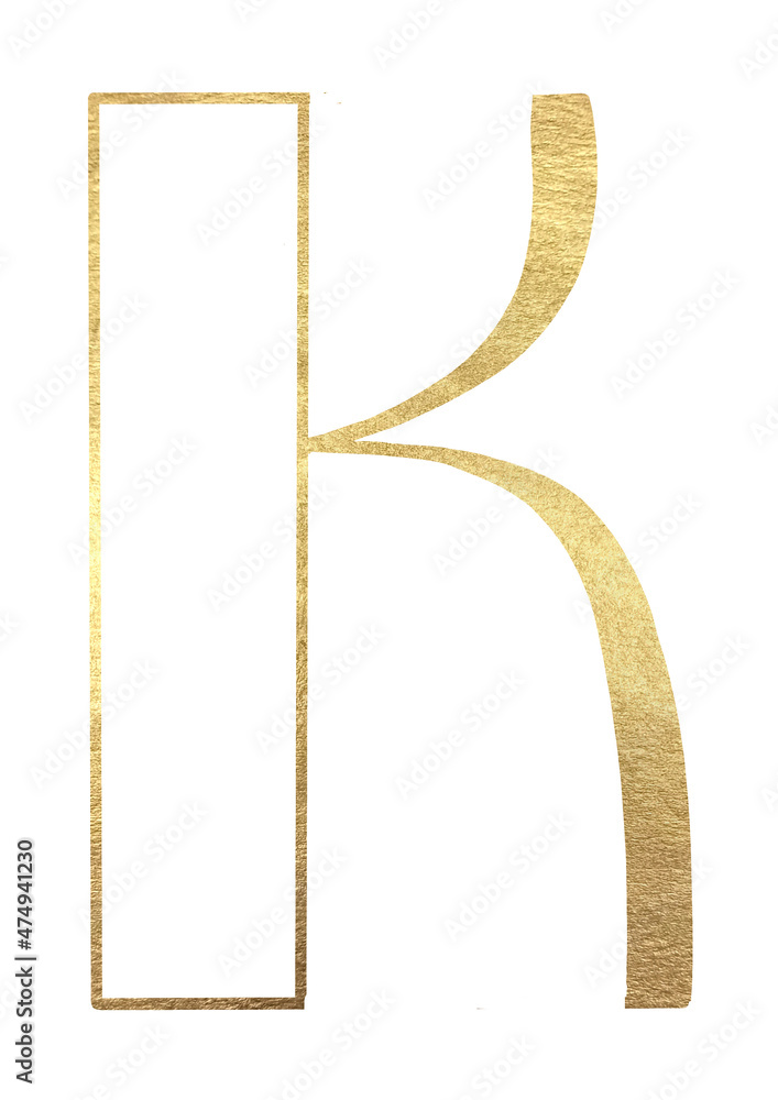 Alphabet. The letters are gold. Letter K Latin Alphabet. English ...