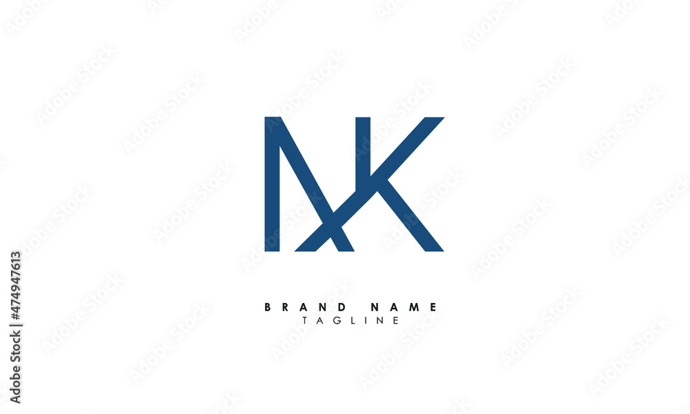Alphabet letters Initials Monogram logo NK, KN, N and K Stock Vector ...