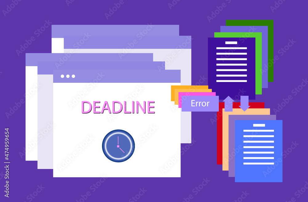 Modal pop up window with error and the deadline for the assignment ...