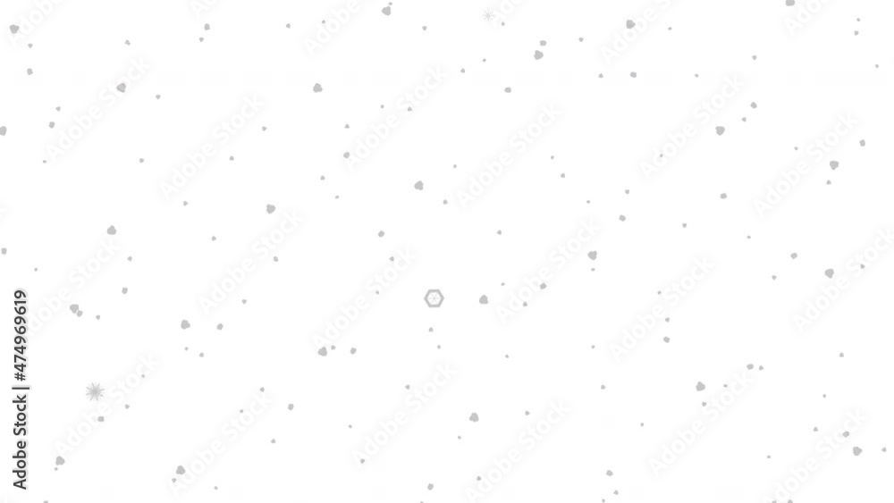 Black and White Falling Snow. Animated Particles of Frozen Water ...
