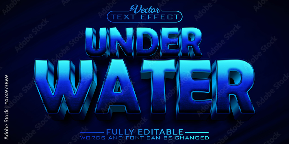 Cartoon Under Water Editable Text Effect Template Stock Vector | Adobe ...
