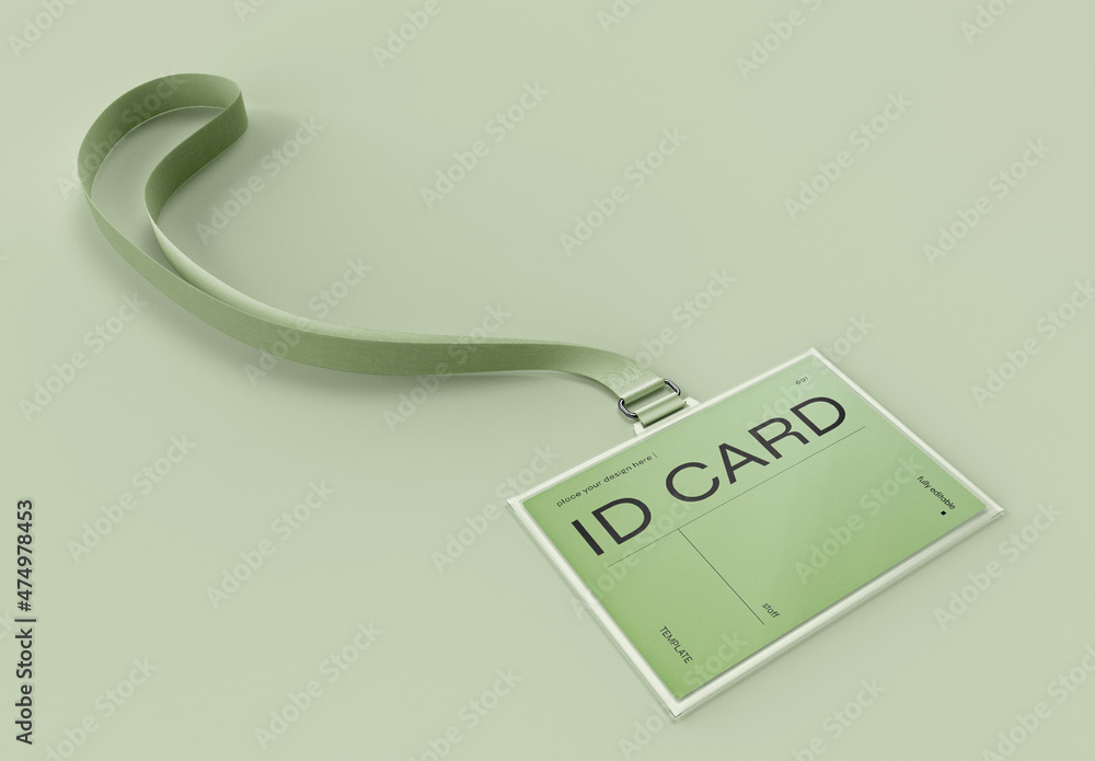 Horizontal Employee ID Card Mockup Stock Template | Adobe Stock