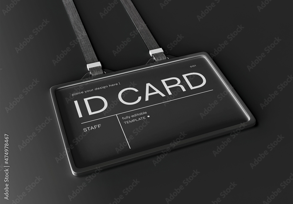 Horizontal ID Badge Mockup Stock Template | Adobe Stock