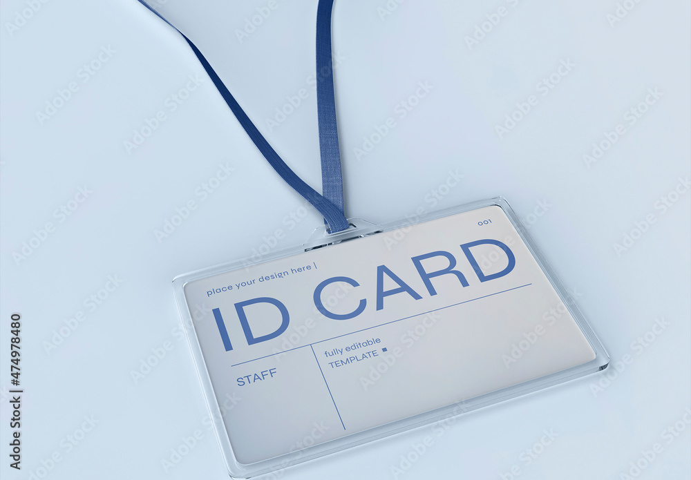 Horizontal ID Card Mockup Stock Template | Adobe Stock